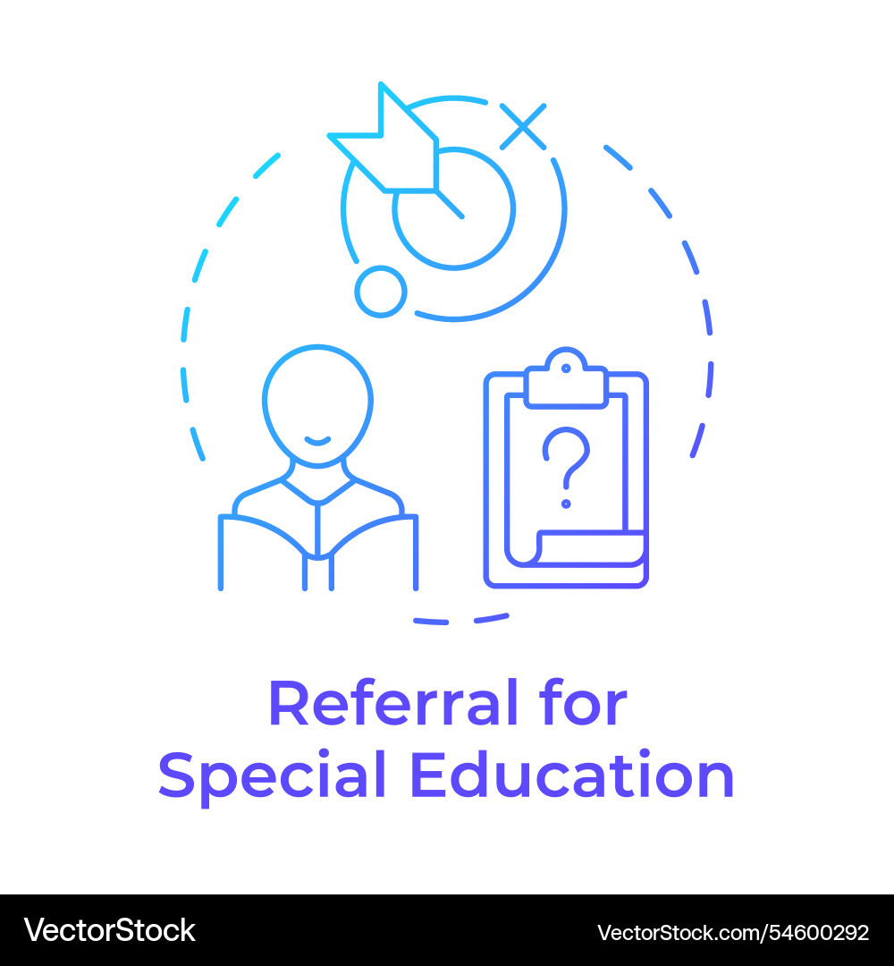 Referral for special education blue gradient Vector Image