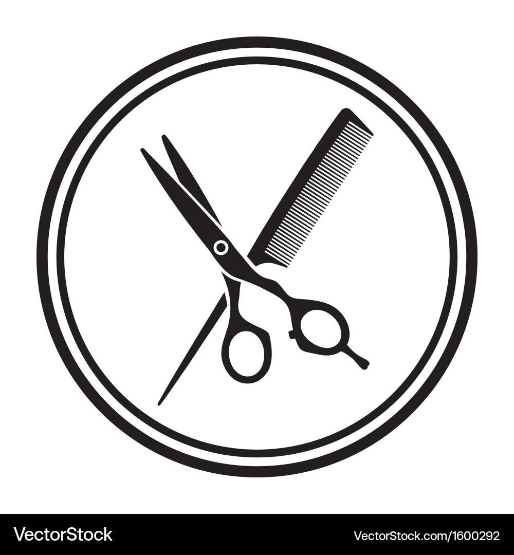 Scissors and comb Royalty Free Vector Image - VectorStock