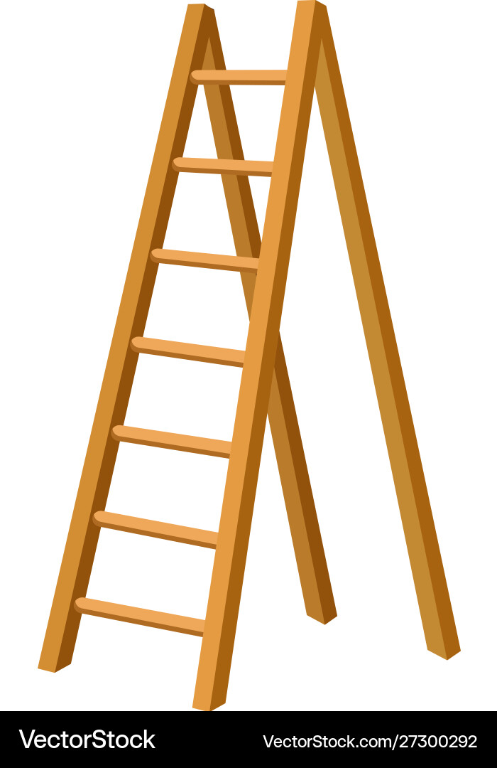 Solid wooden step ladder isolated Royalty Free Vector Image