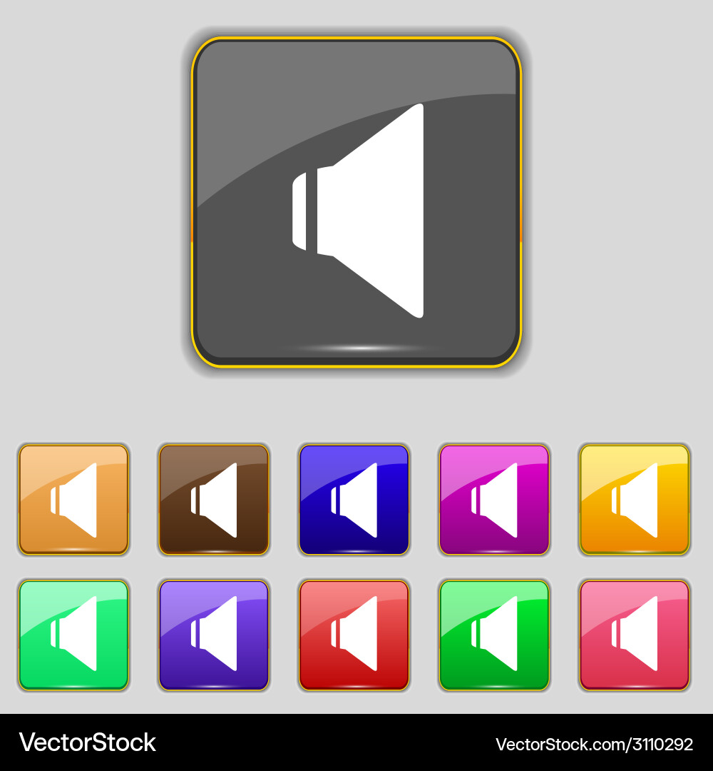 Speaker volume sign icon sound symbol set Vector Image