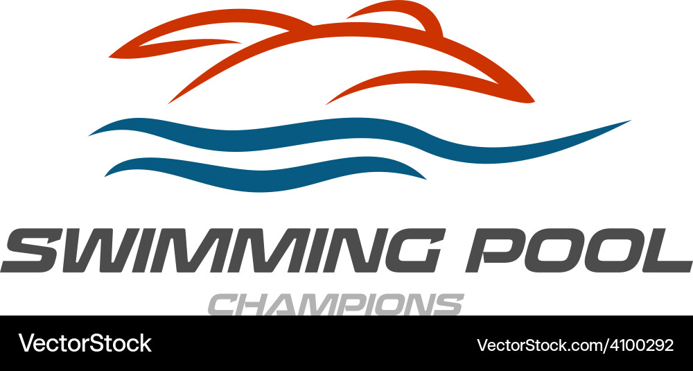 Swimming pool logo template Royalty Free Vector Image