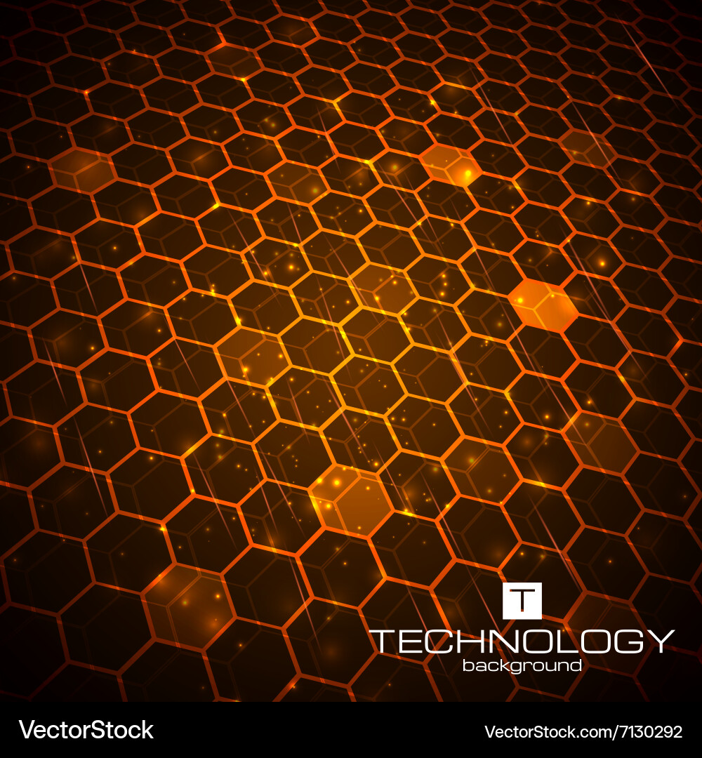 Technology background with honeycomb texture Vector Image