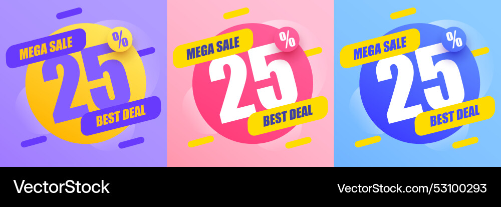 25 percent off discount creative composition Vector Image