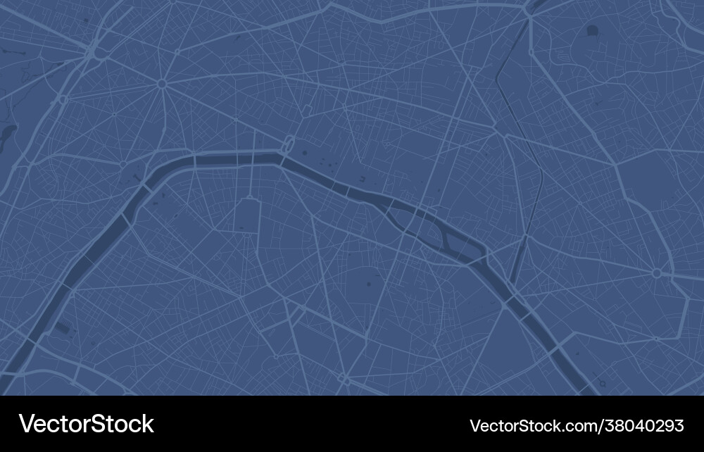 Blue paris city area background map streets Vector Image