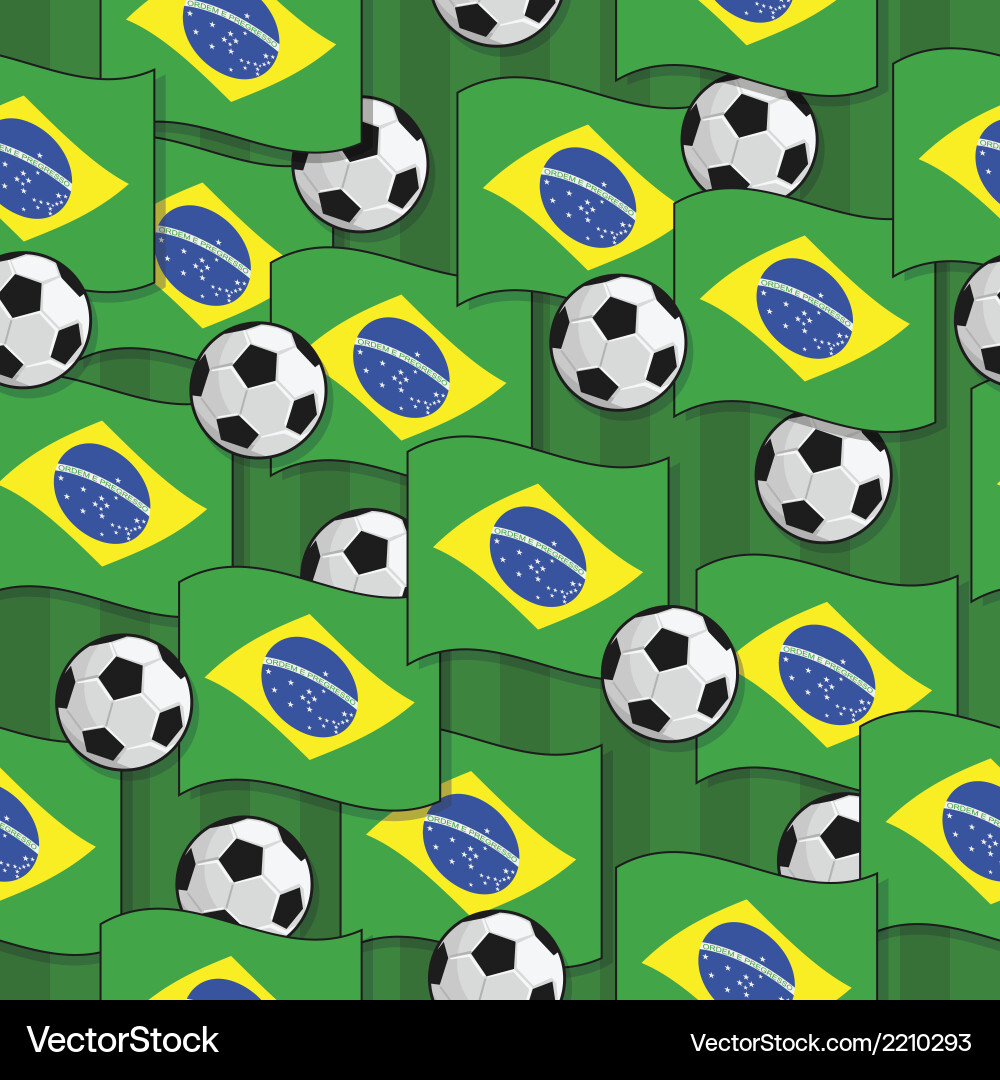 Brazil football pattern Royalty Free Vector Image