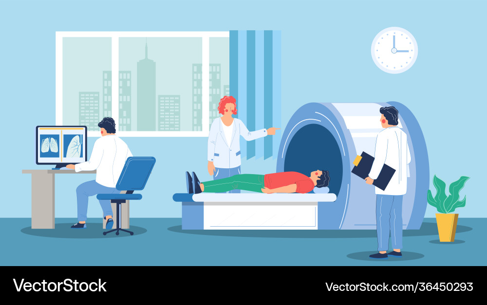 Chest CT Scan - Medical Diagnostic Royalty Free Vector Image