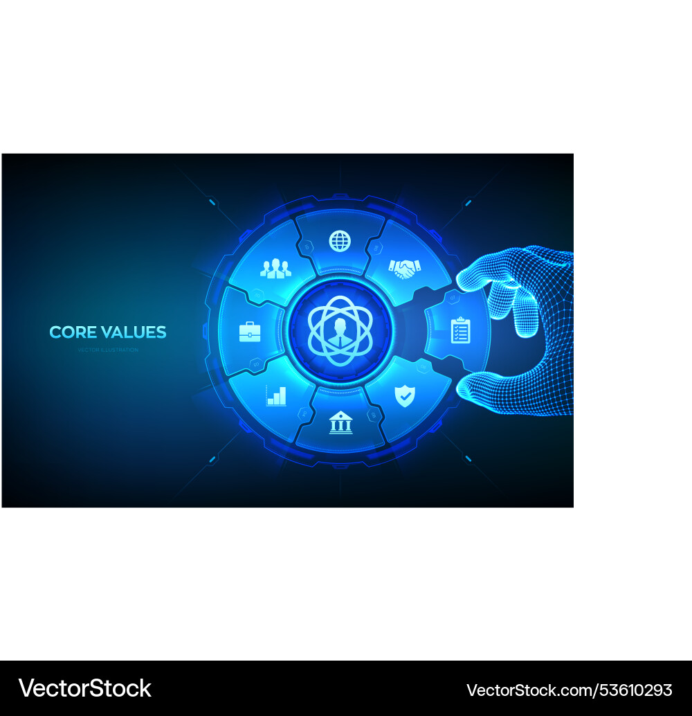 Core values infographic responsibility ethics Vector Image