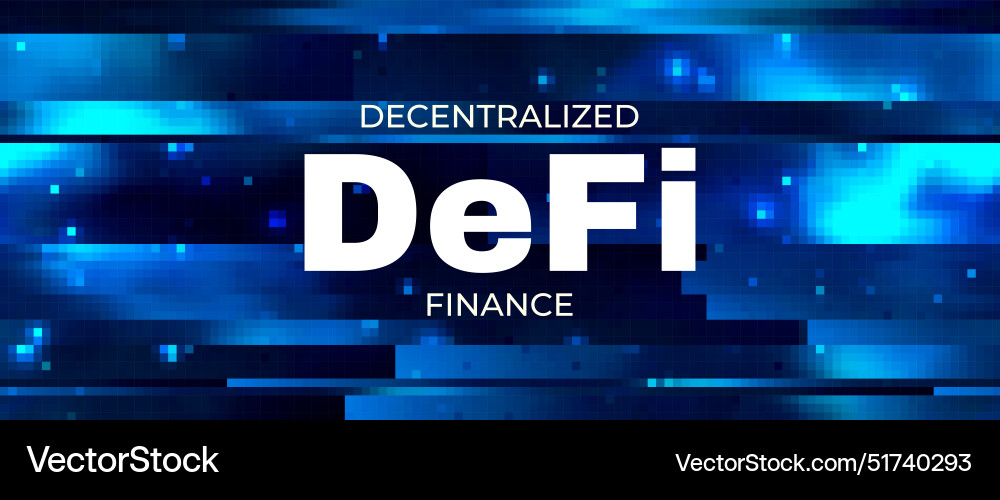 Defi decentralized finance banner Royalty Free Vector Image