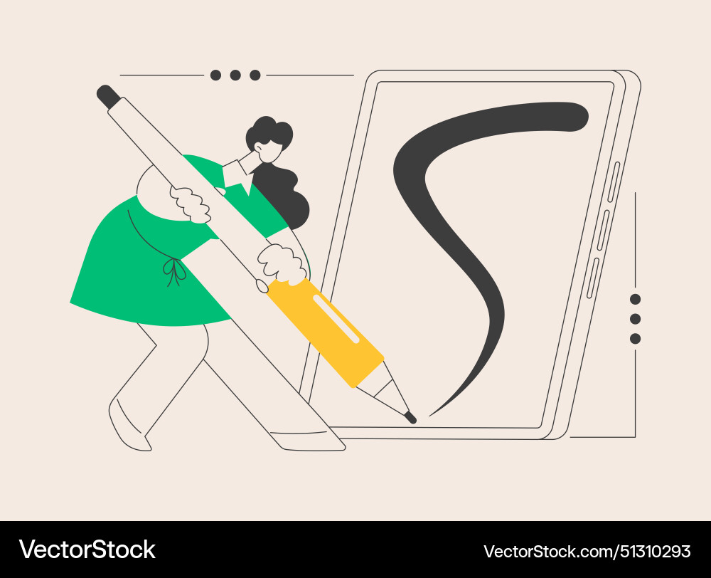 Digital pen abstract concept Royalty Free Vector Image