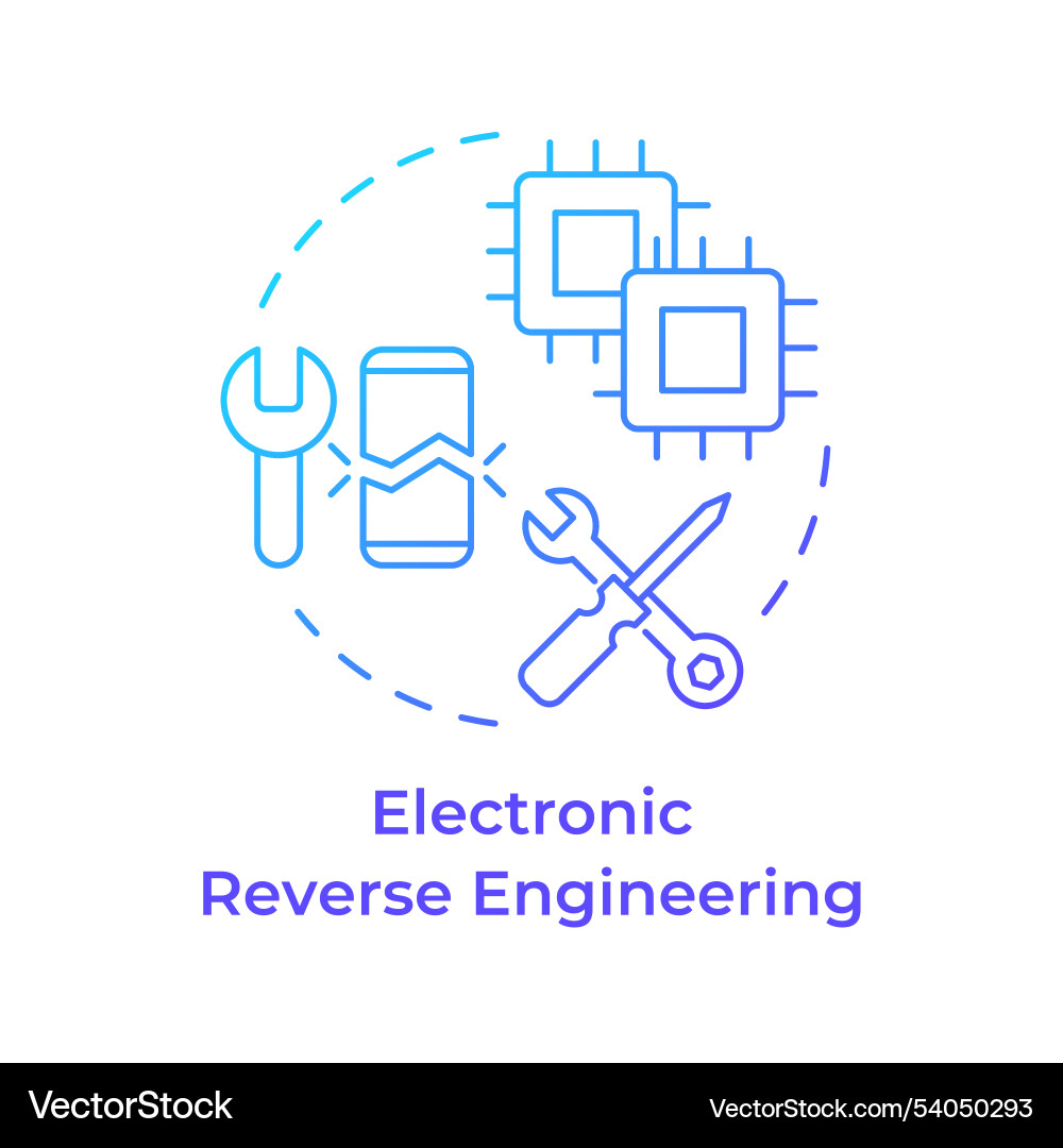 Electronic reverse engineering blue gradient Vector Image