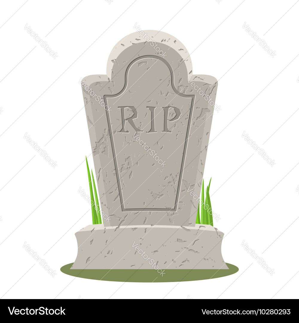 Grave isolated old gravestone with cracks tomb Vector Image