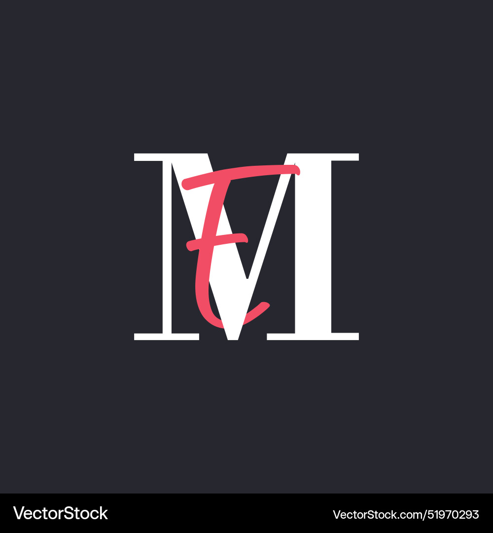 Letter me logo perfectly blended initials Vector Image