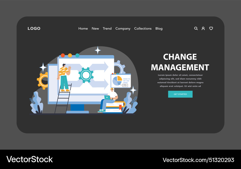Management and support concept flat Royalty Free Vector