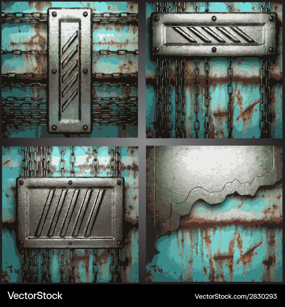 Metal background set Royalty Free Vector Image