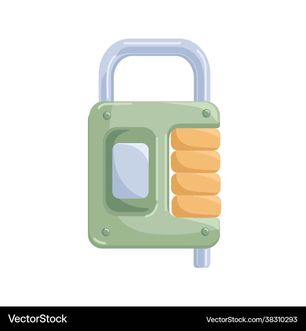 Metal hanging locked padlock with locking pin Vector Image