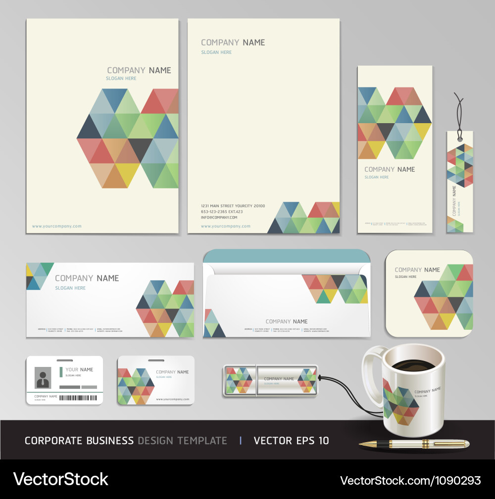 Modern Business Stationery Set Royalty Free Vector Image
