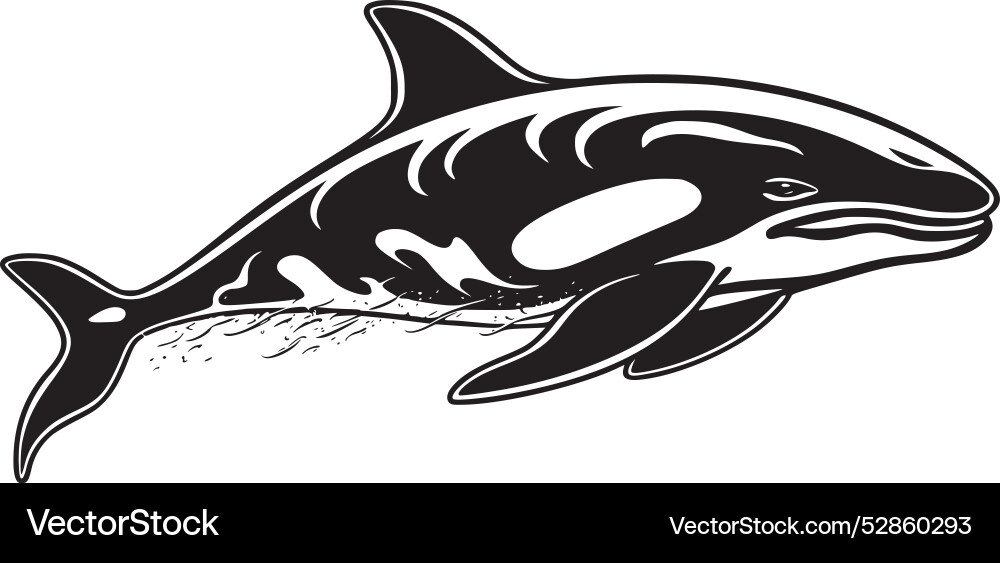 Orca - minimalist and flat logo Royalty Free Vector Image