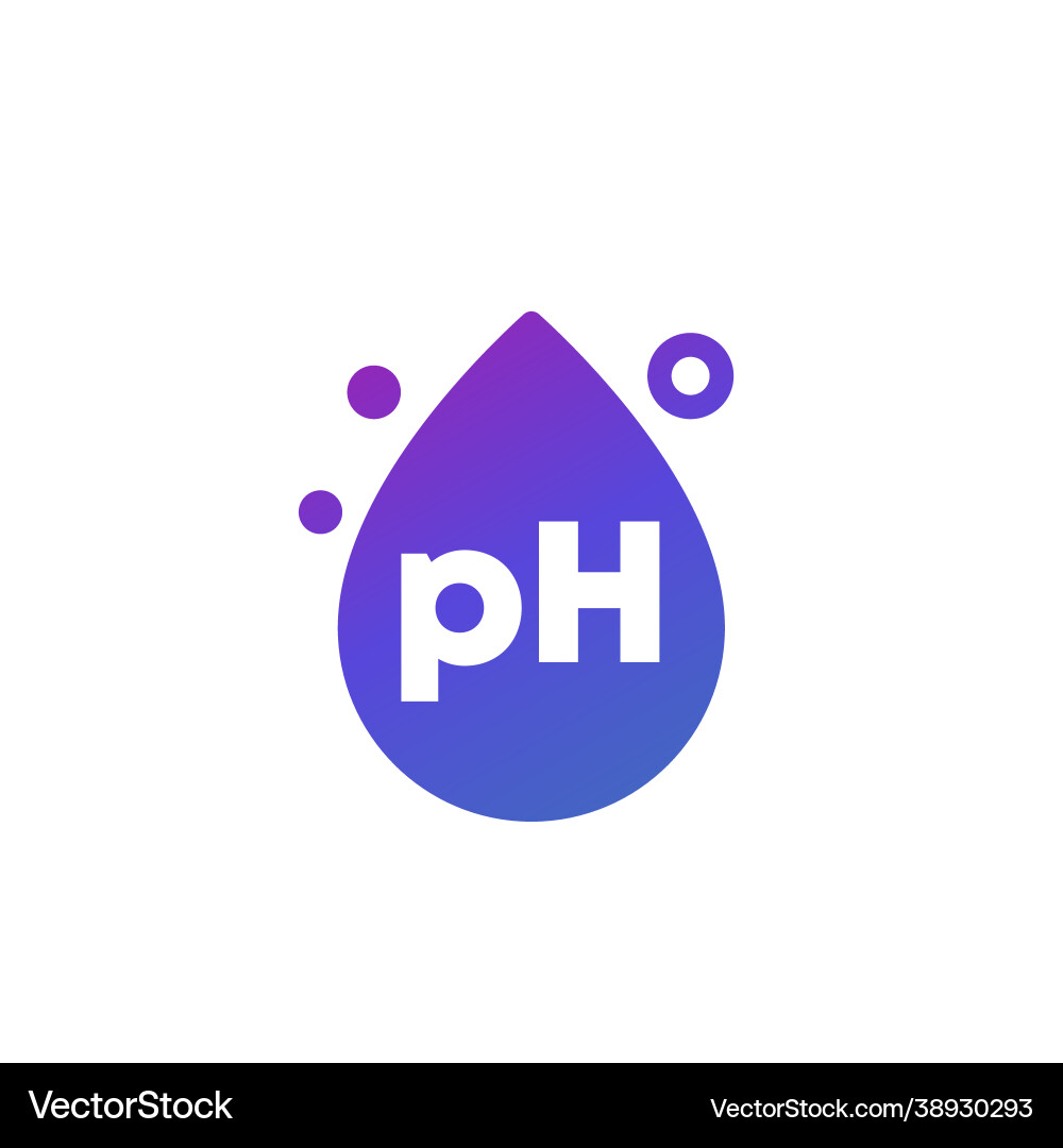 Ph icon with a drop Royalty Free Vector Image - VectorStock