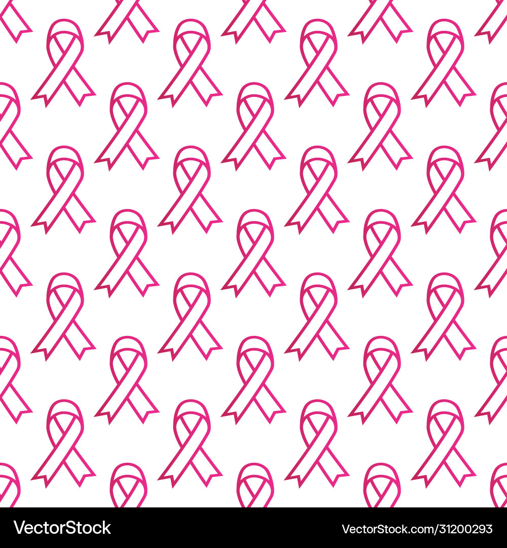 Seamless awareness pink ribbons pattern stock Vector Image