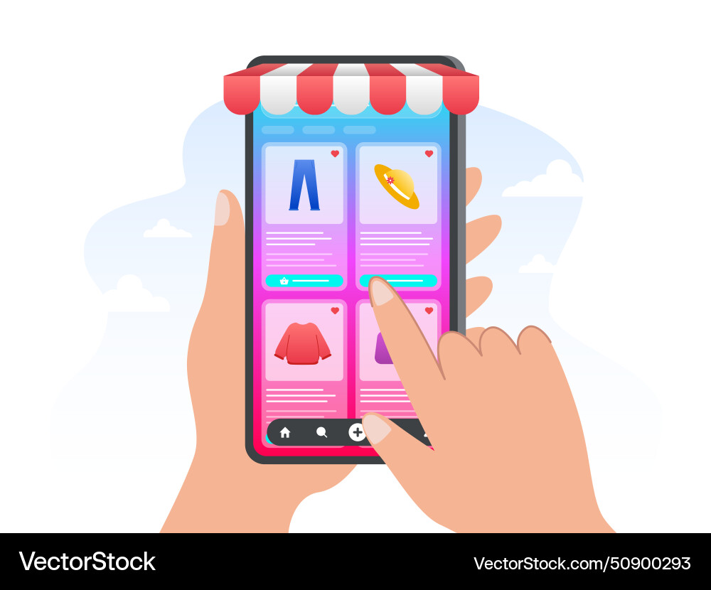 Social media commerce business concept using Vector Image