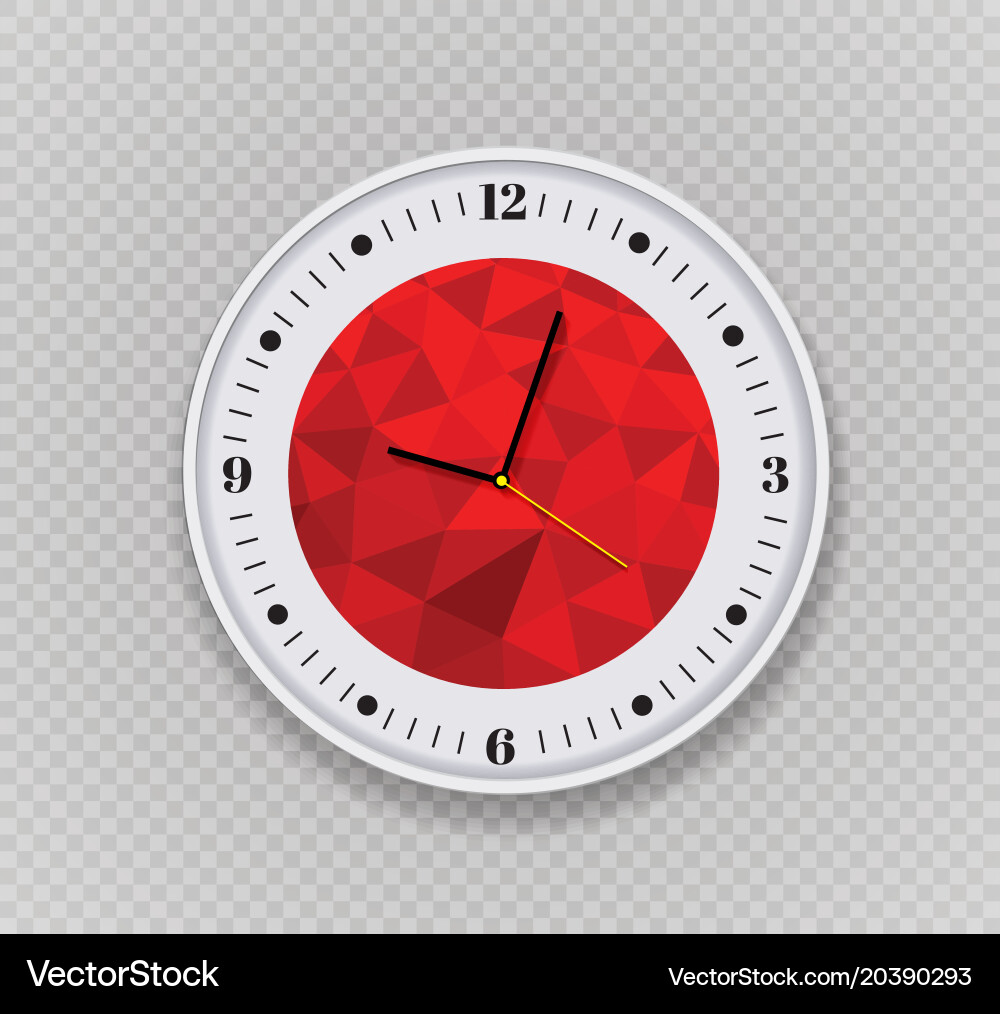 Wall clock office template design Royalty Free Vector Image