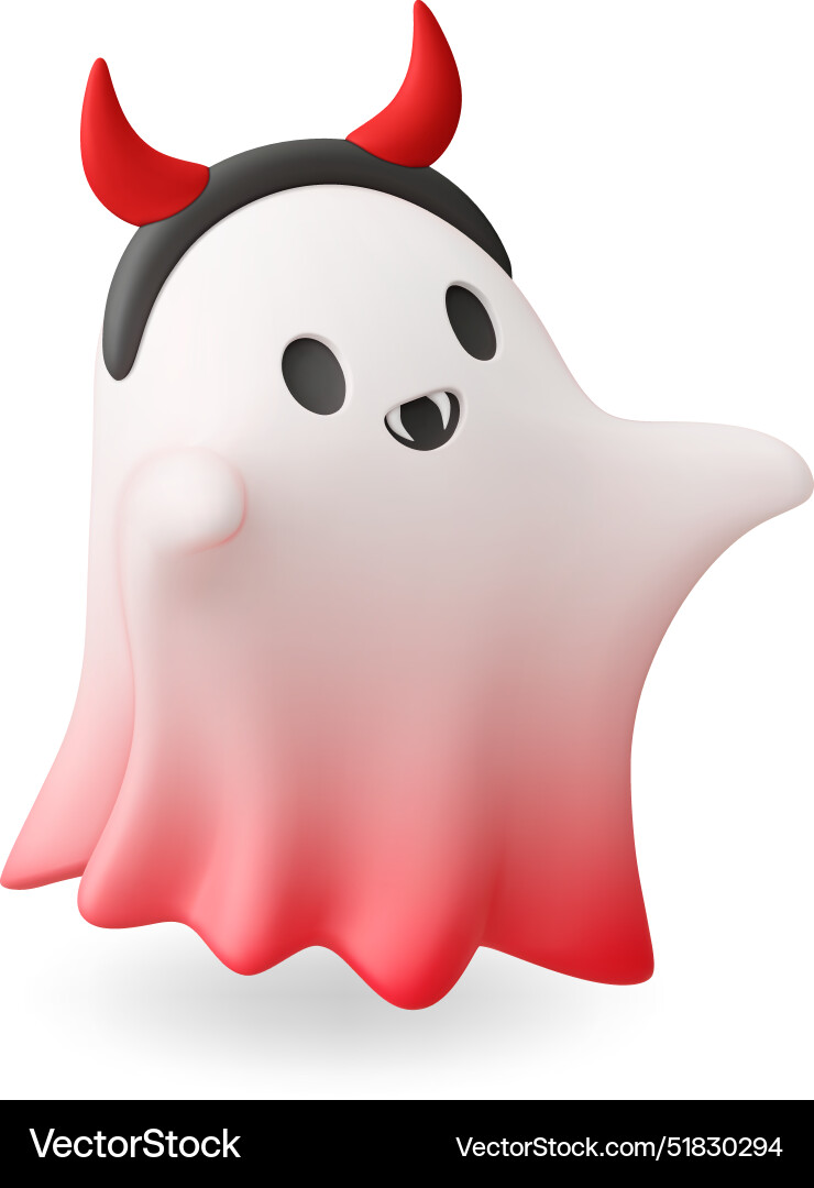 3d isolated spooky ghost halloween vampire Vector Image