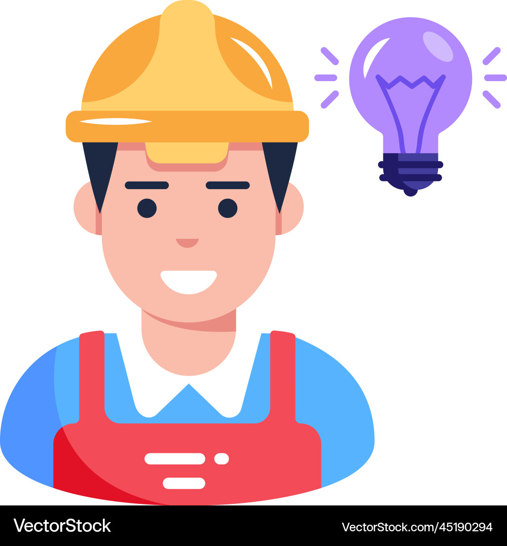 A customizable flat icon of creative engineer Vector Image