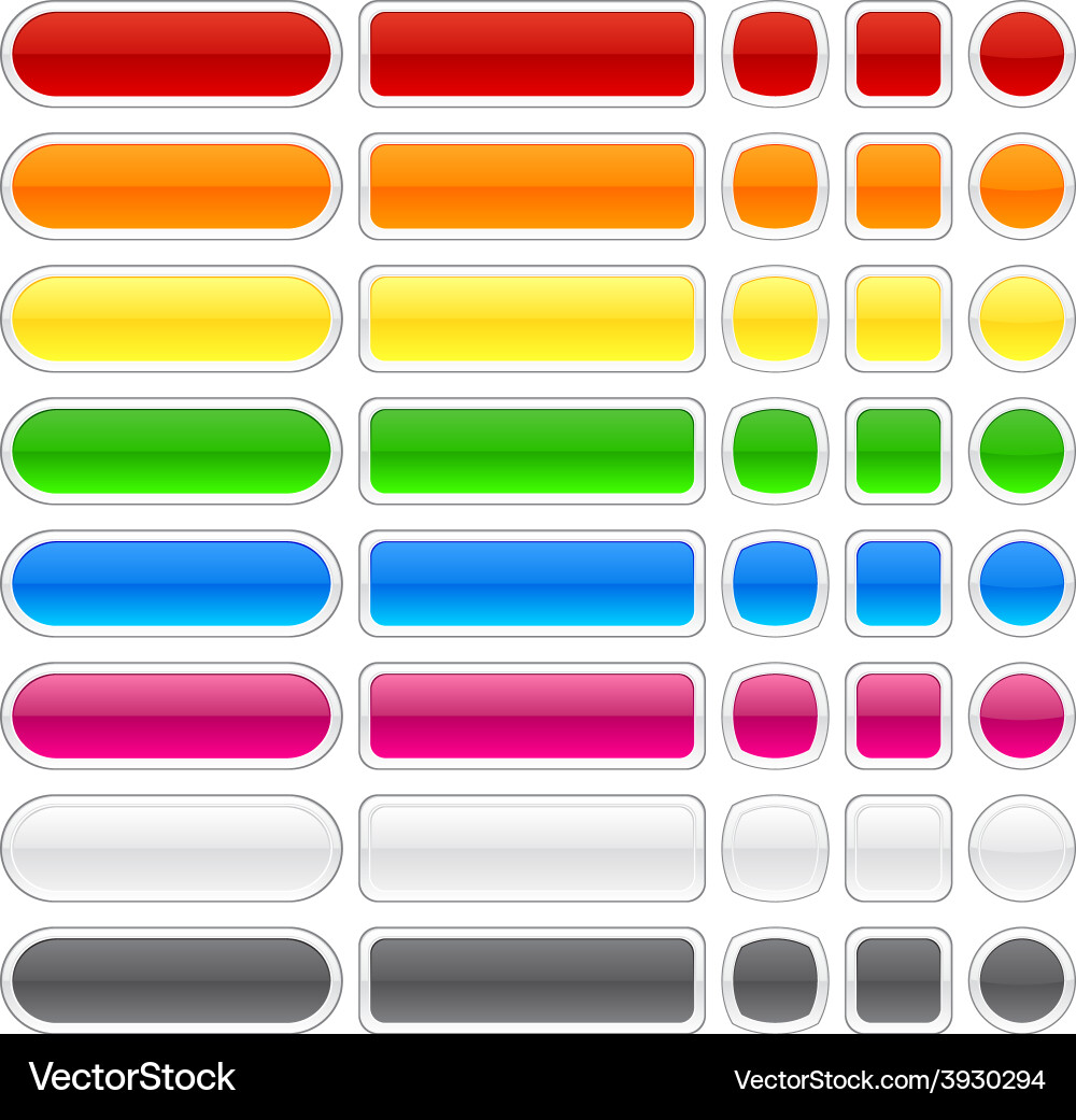 Blank buttons Royalty Free Vector Image - VectorStock