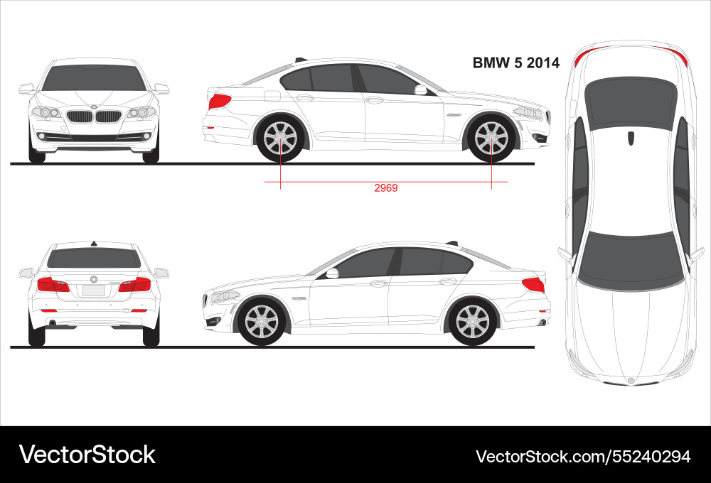 Bmw 5 2014 Royalty Free Vector Image - VectorStock