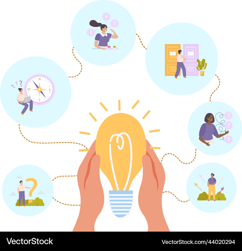 Future career search flat design concept Vector Image
