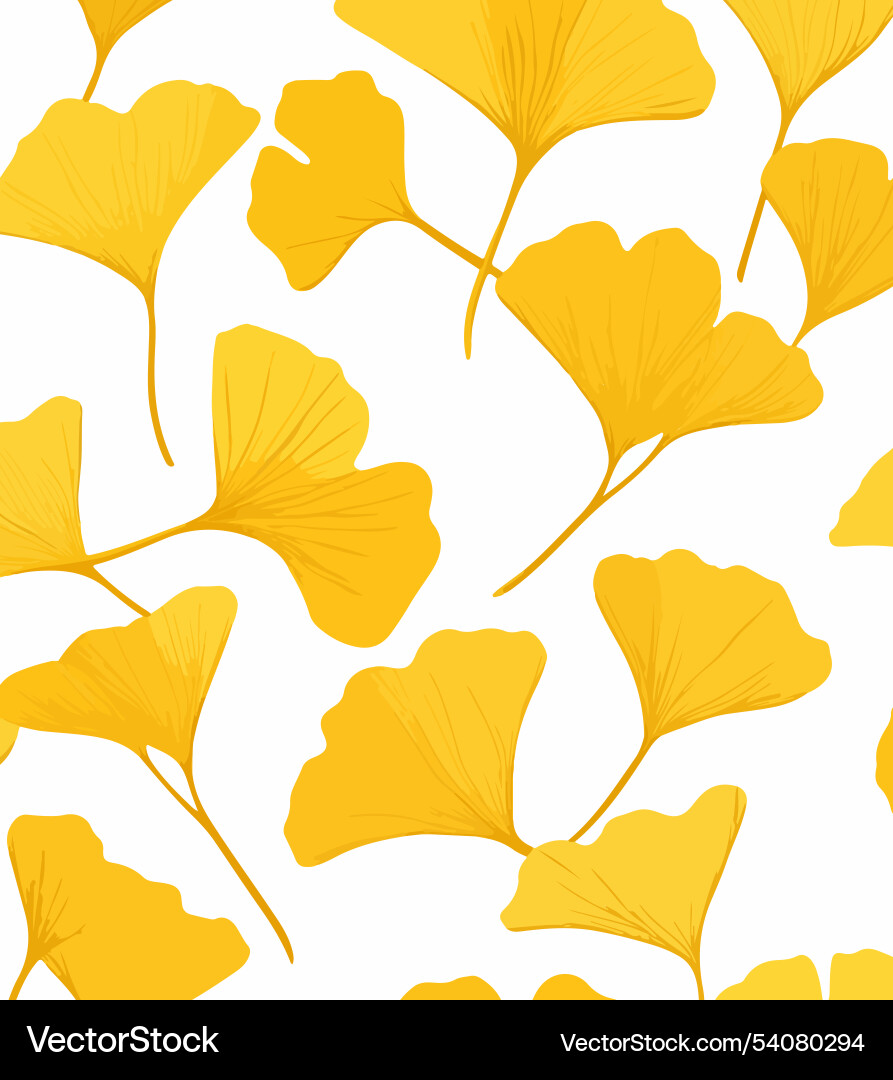 Golden ginkgo leaves Royalty Free Vector Image