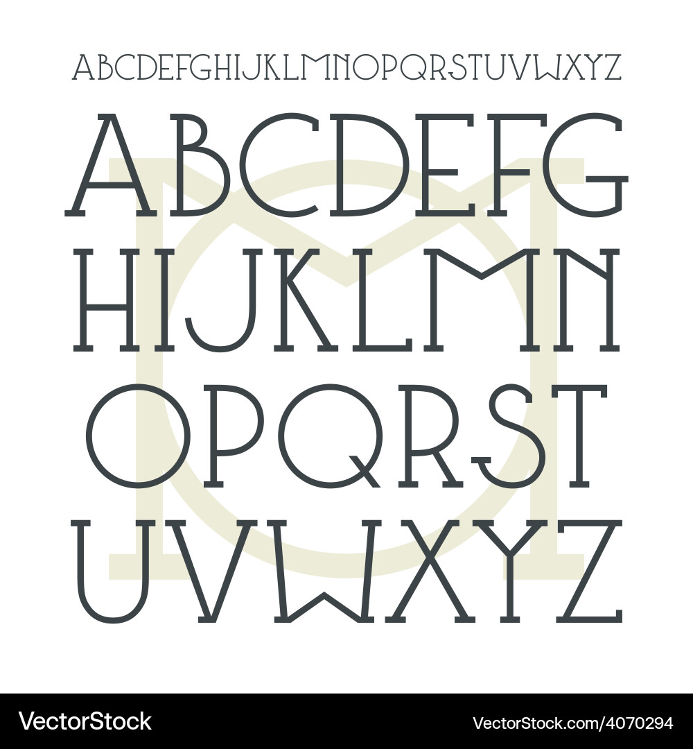 Medium serif font in classic style Royalty Free Vector Image