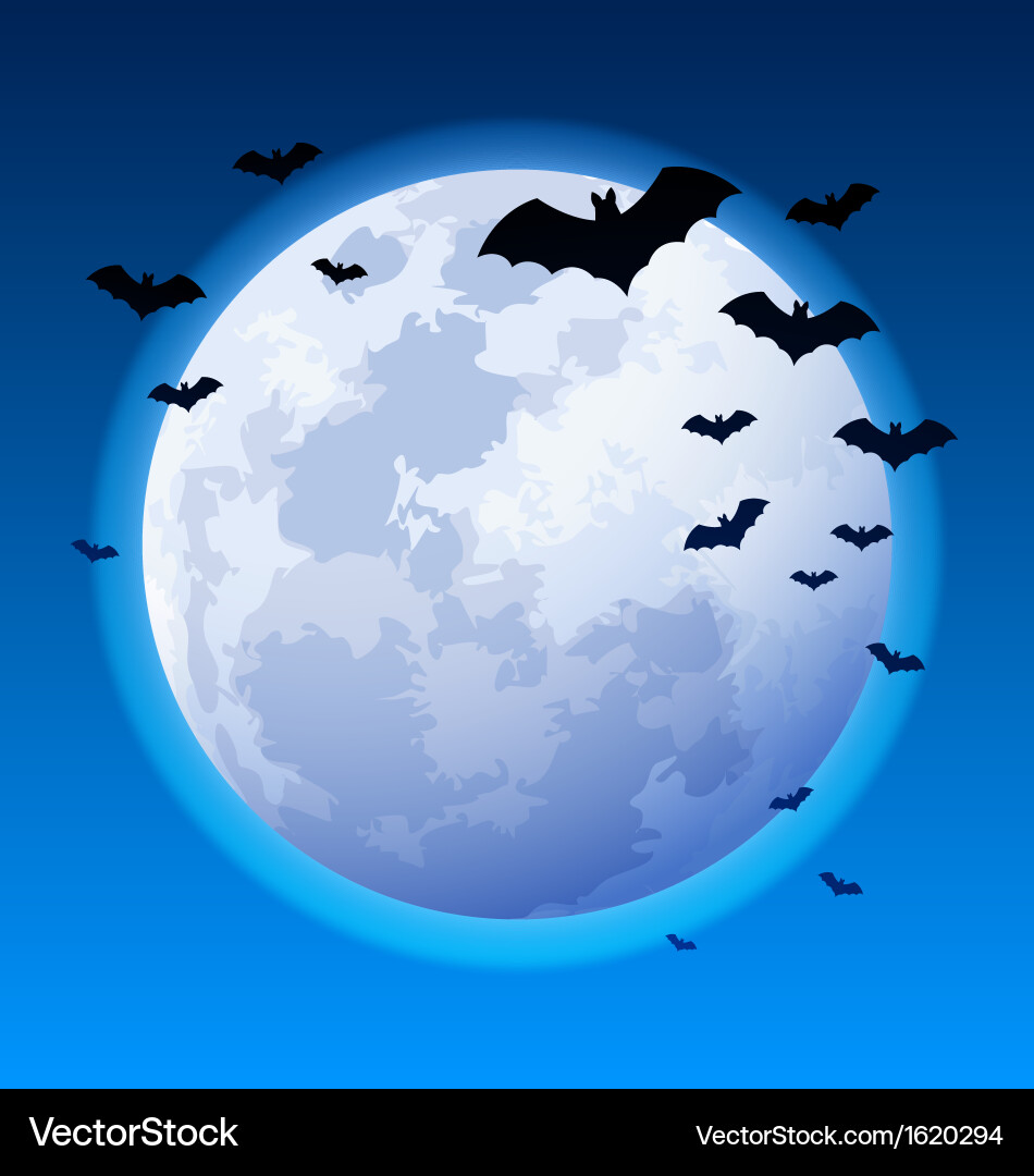 Moon and bats Royalty Free Vector Image - VectorStock