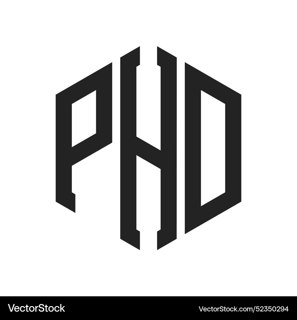 Phd logo design initial letter monogram Royalty Free Vector
