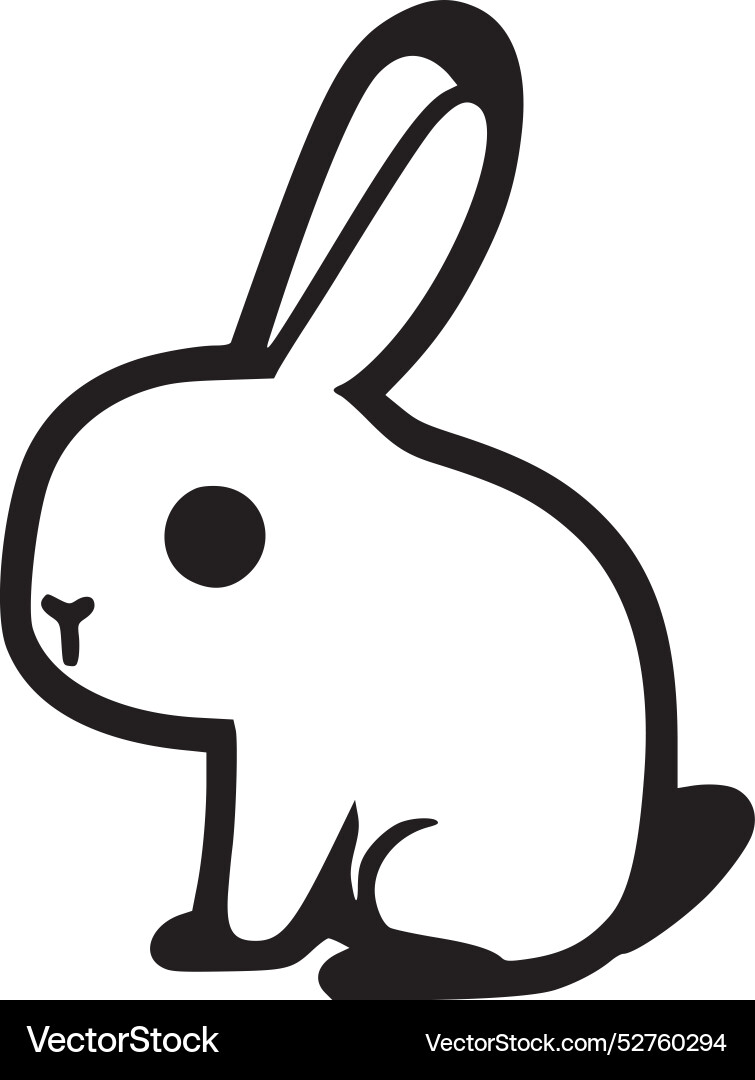 Rabbit - minimalist and flat logo Royalty Free Vector Image