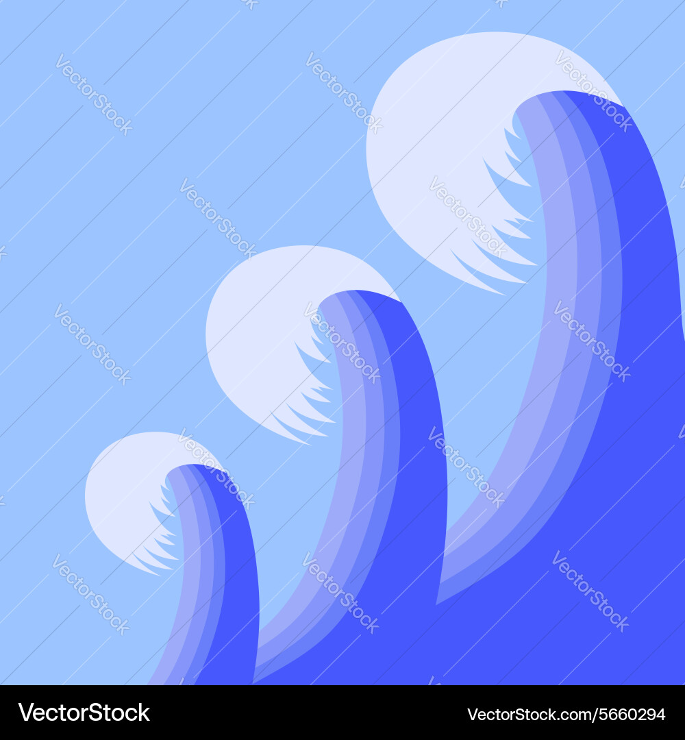 Sea waves Royalty Free Vector Image - VectorStock
