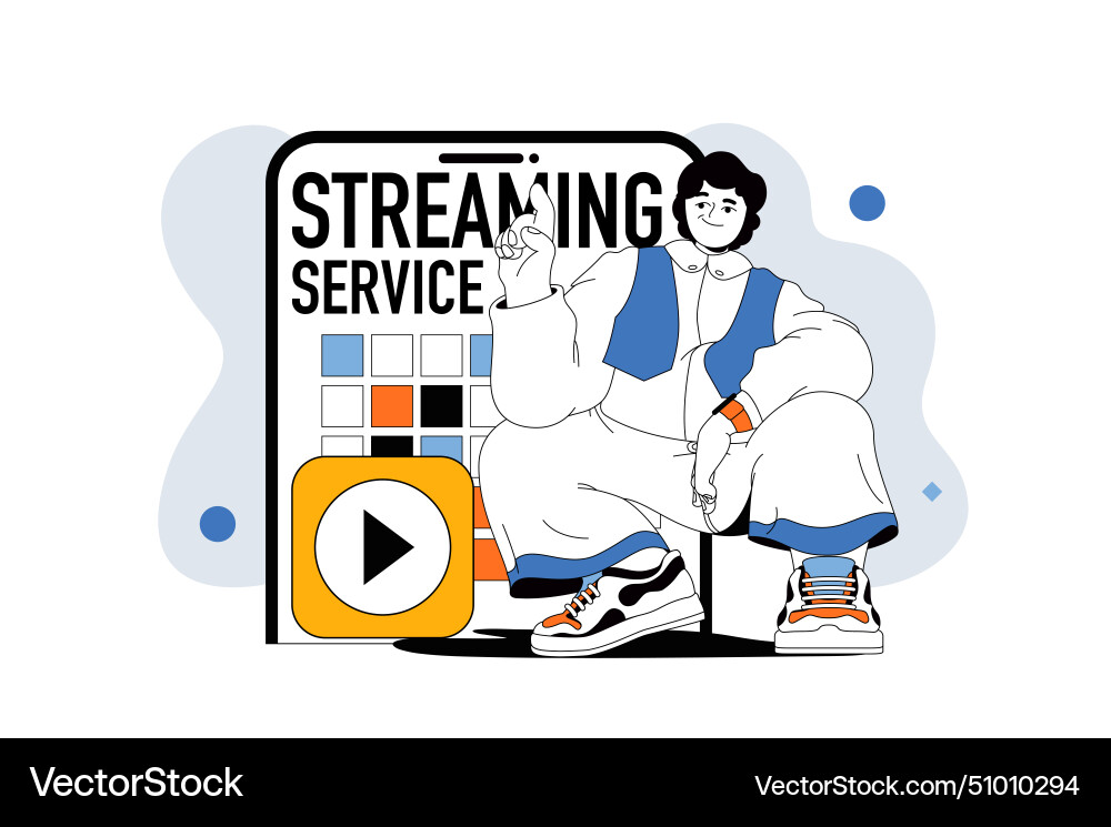 Streaming service outline web modern concept Vector Image