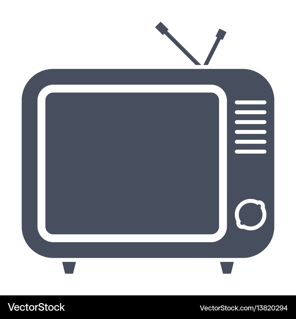 Television Icon - Black Silhouette Royalty Free Vector Image
