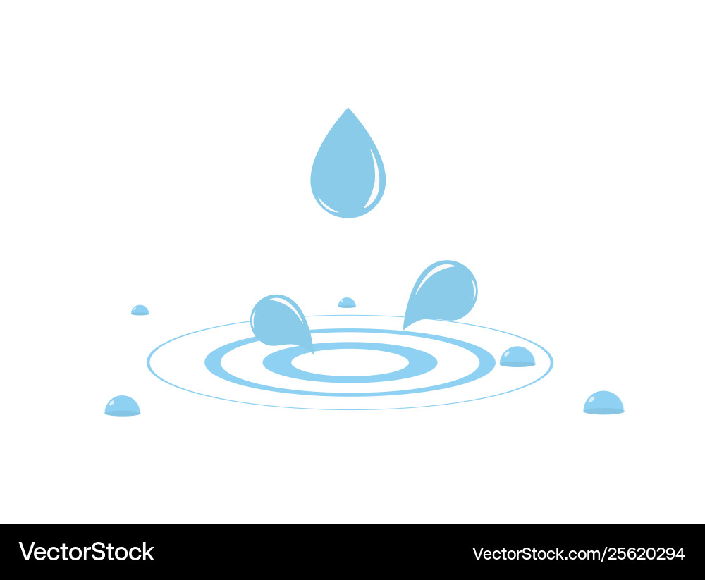 Water drop with splash Royalty Free Vector Image