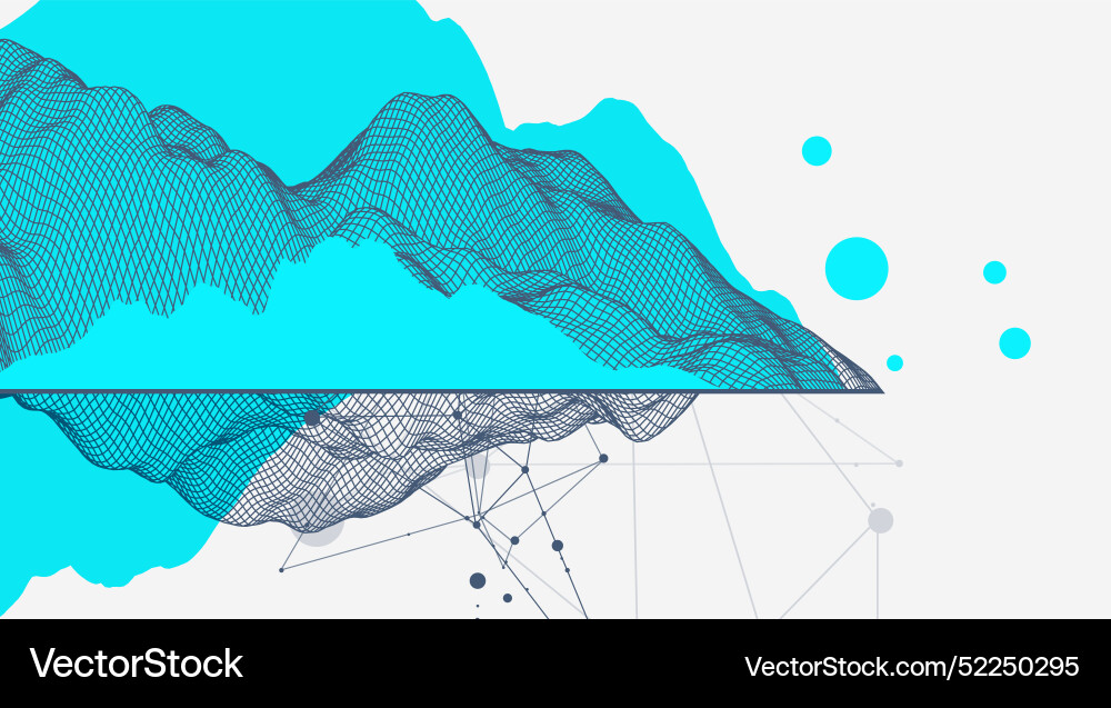 Abstract wireframe mountain background modern Vector Image