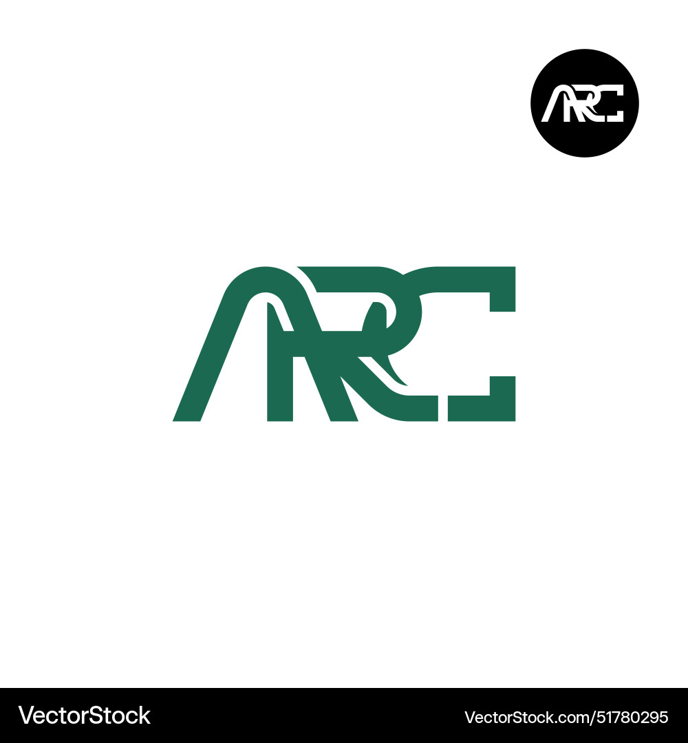 Arc logo letter monogram design Royalty Free Vector Image