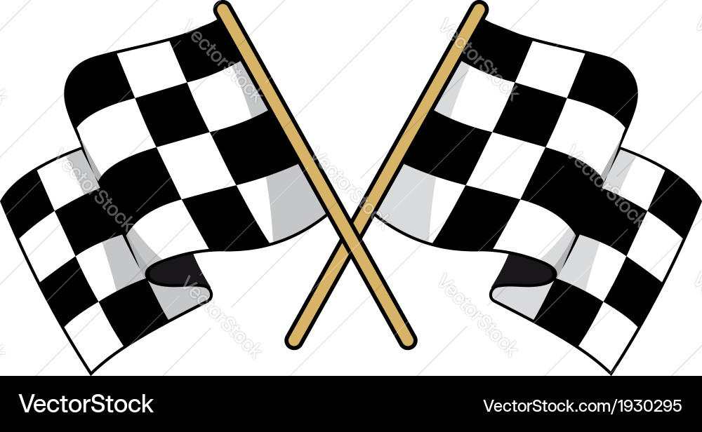 Black and White Checkered Flags Royalty Free Vector Image