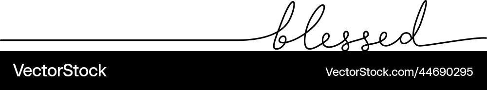 Blessed word - continuous one line Royalty Free Vector Image