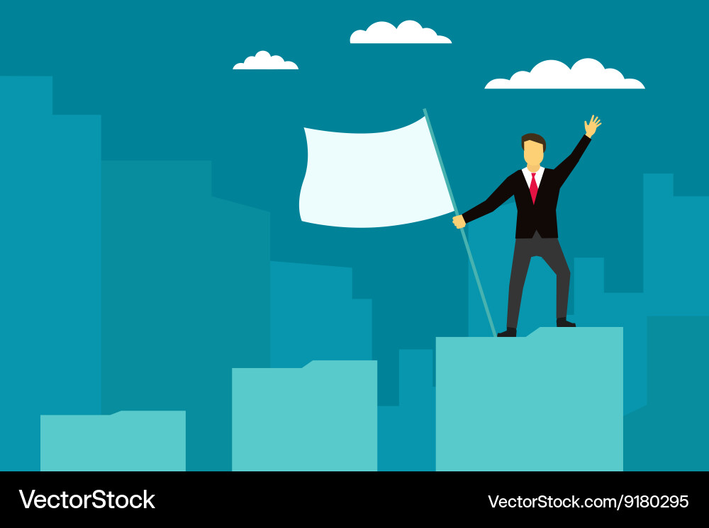 Businessman achieved success Royalty Free Vector Image