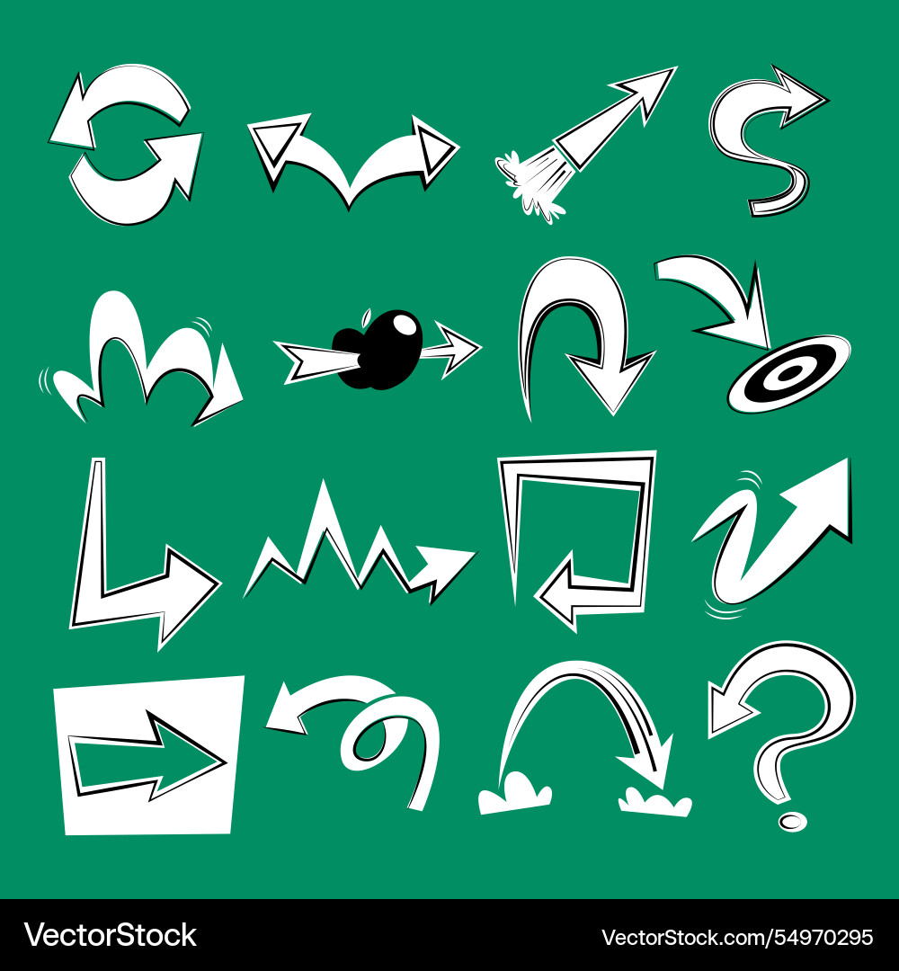 Cartoon arrow collection Royalty Free Vector Image