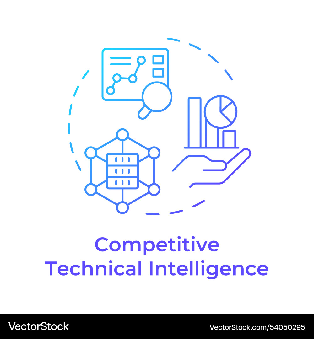 Competitive technical intelligence blue gradient Vector Image