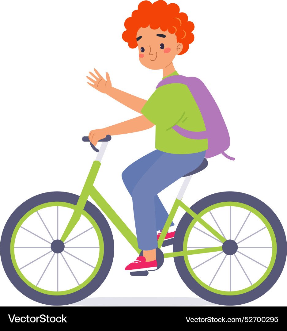 Electric transport with man character ride bicycle