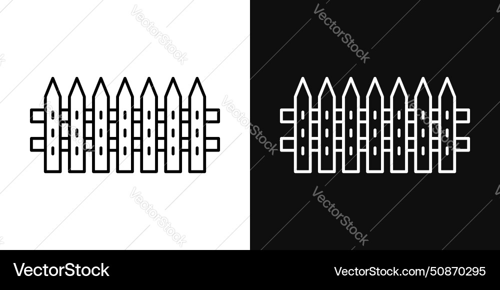 Fence icon set safety barrier garden symbol Vector Image