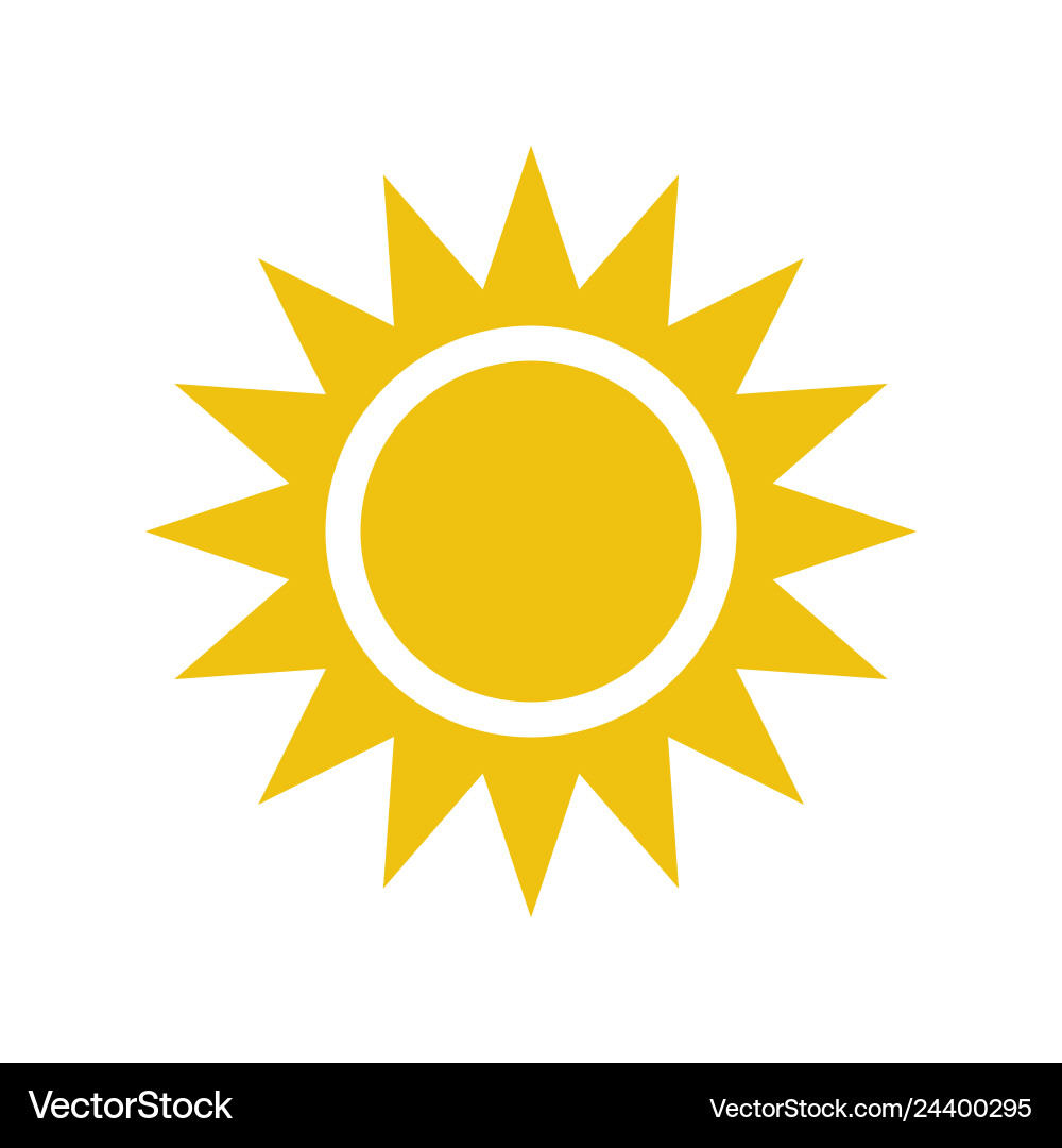 Flat sun icon Royalty Free Vector Image - VectorStock