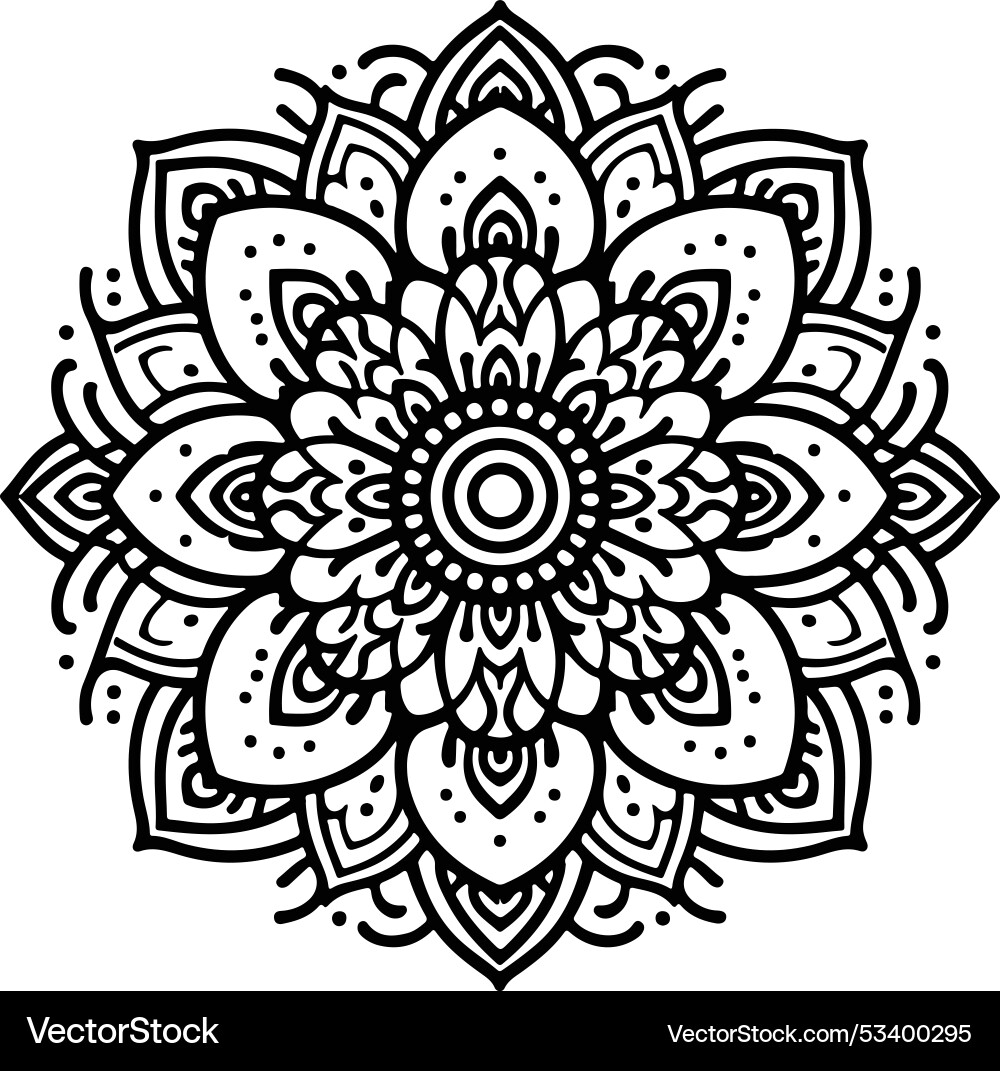 Line art mandala Royalty Free Vector Image - VectorStock